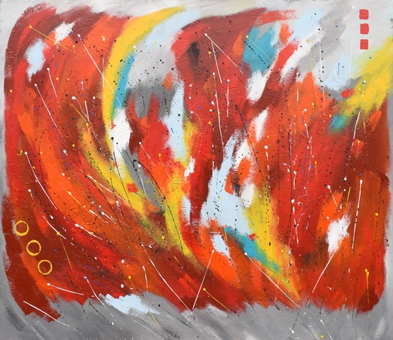 Abstrakte Gemälde mit Strukturen kaufen